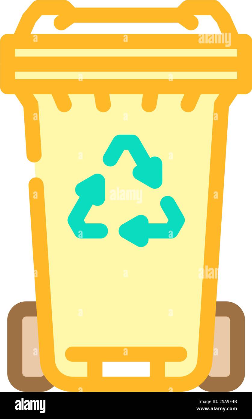 bin waste sorting color icon vector. bin waste sorting sign. isolated ...