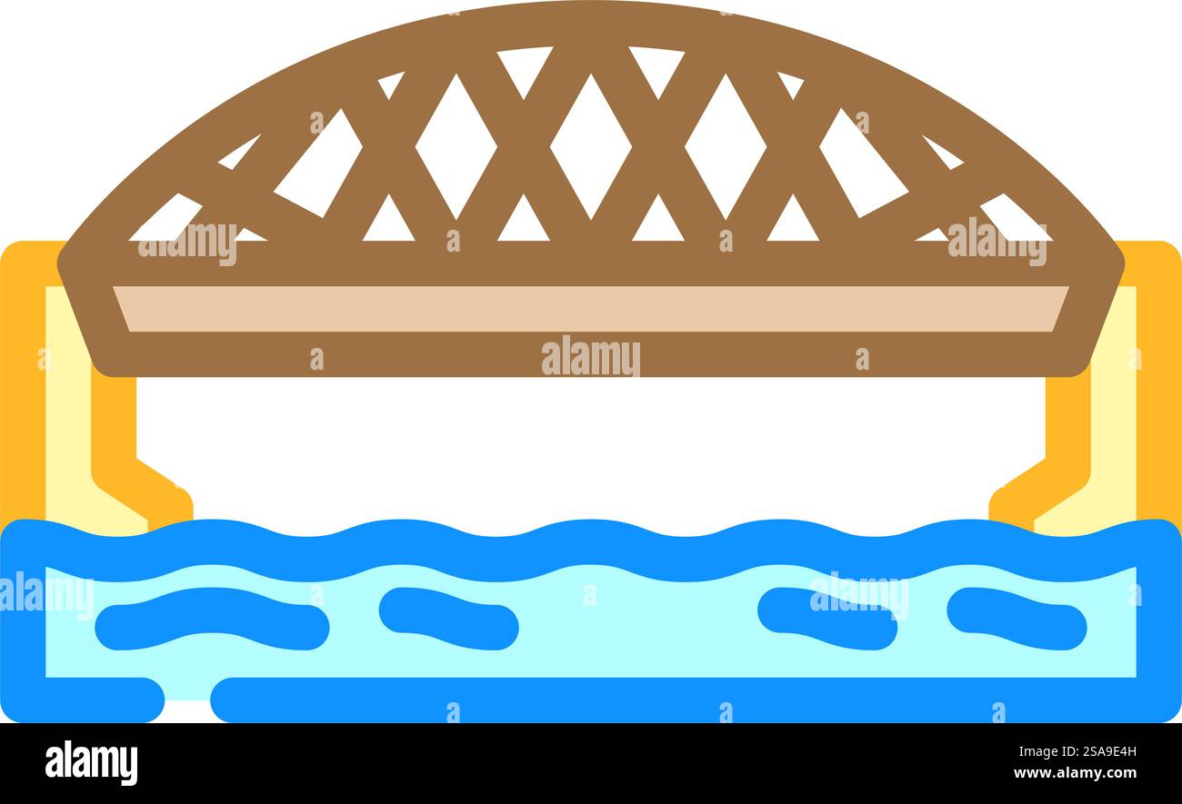 tied-arch bridge color icon vector. tied-arch bridge sign. isolated symbol illustration. tied ...