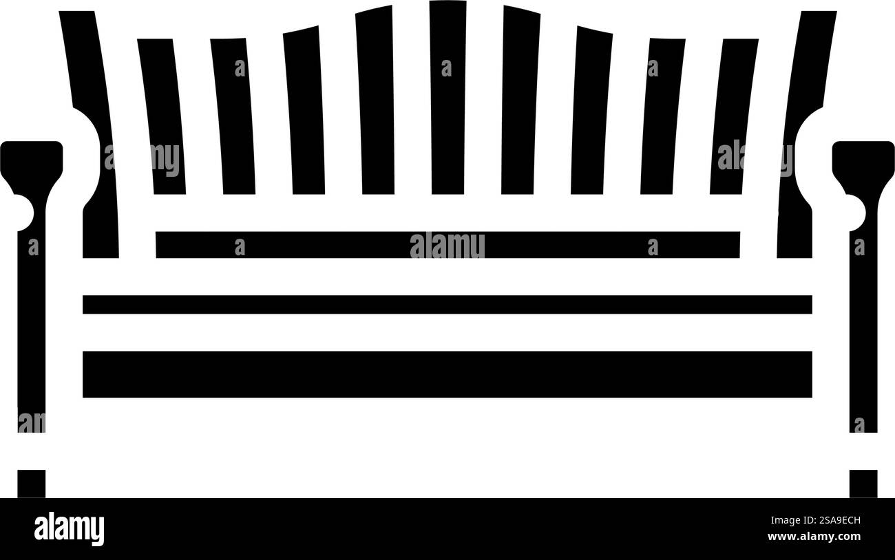 bench outdoor furniture glyph icon vector. bench outdoor furniture sign ...
