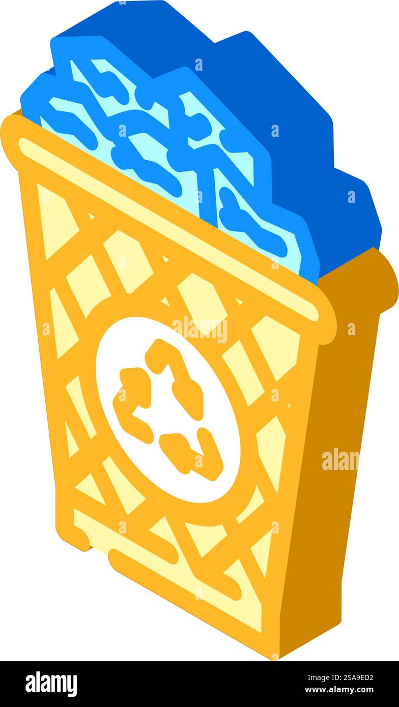 glass recycling waste sorting isometric icon vector. glass recycling ...