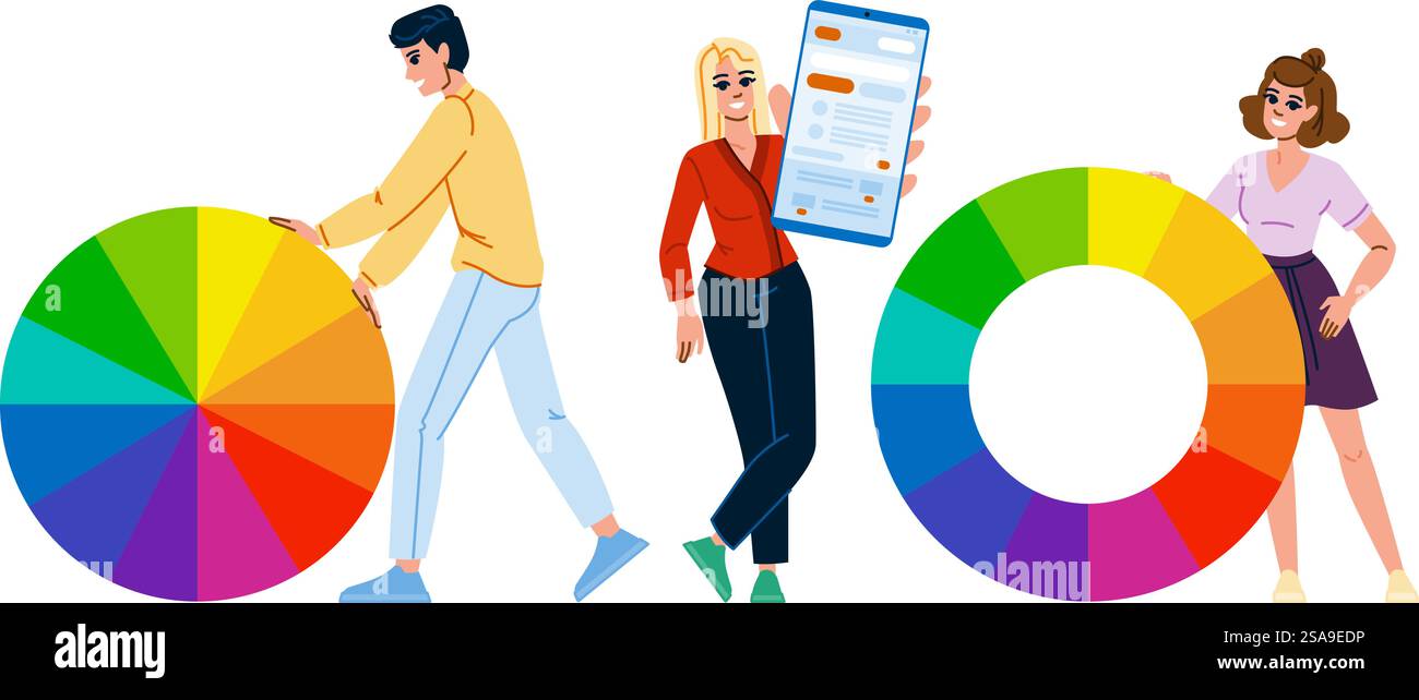 publication color theory website vector. marketing palette, research ...
