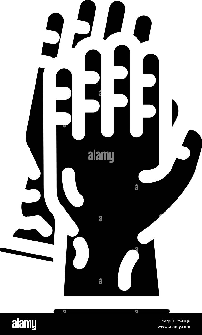 chemical resistant gloves ppe protective equipment glyph icon vector ...