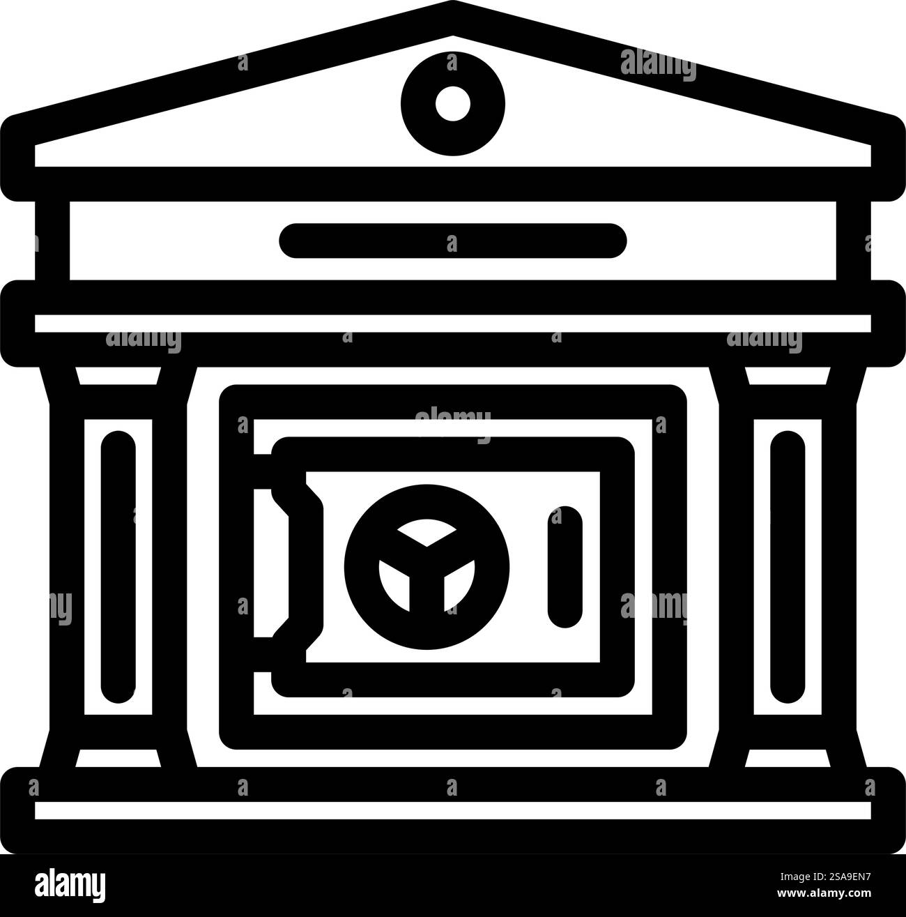 tax bank building line icon vector. tax bank building sign. isolated ...