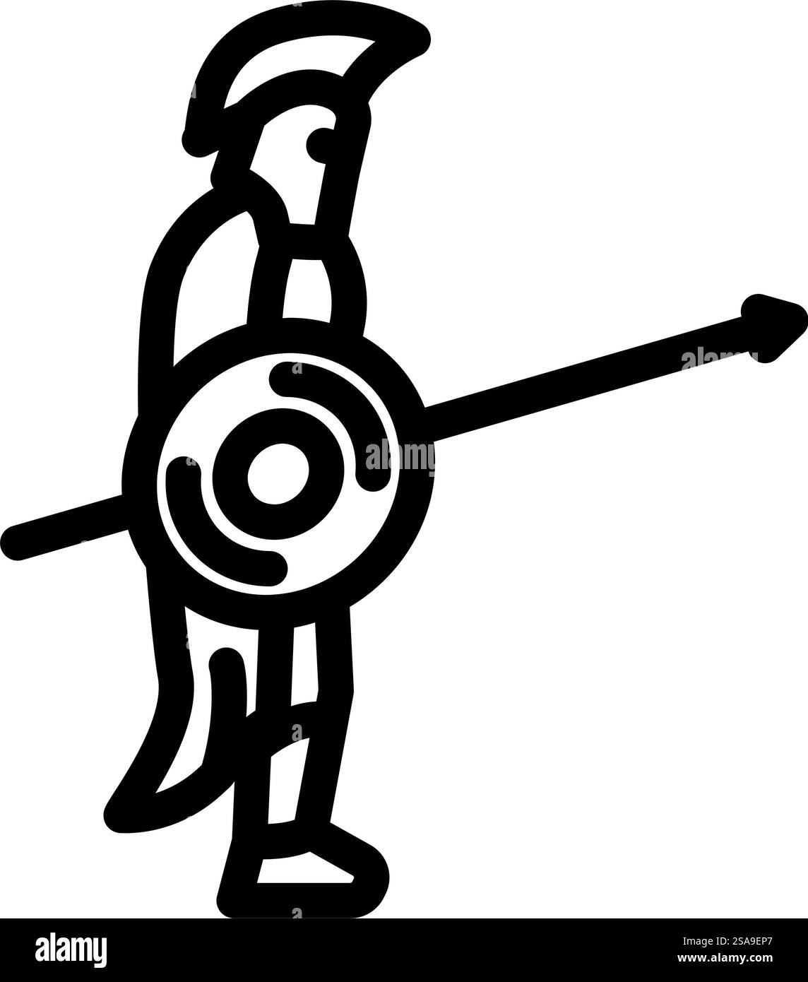 warior battle spartan roman line icon vector. warior battle spartan ...