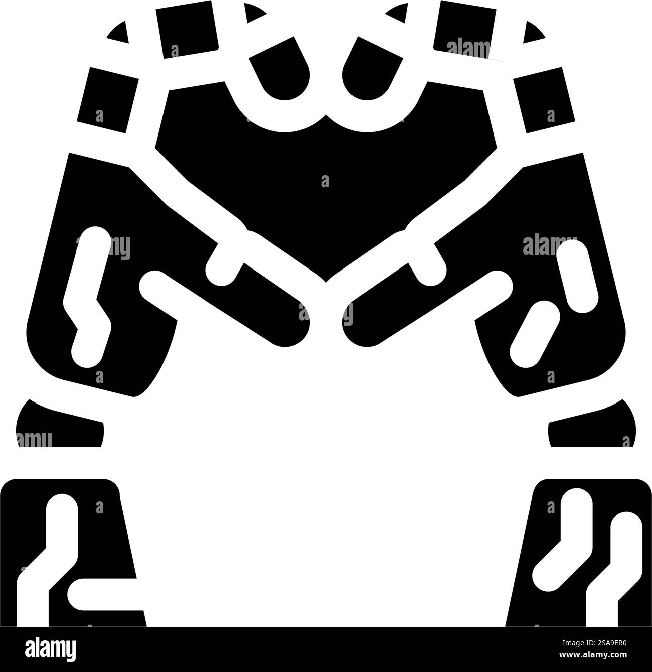 love robot hand gesture glyph icon vector. love robot hand gesture sign. isolated symbol ...