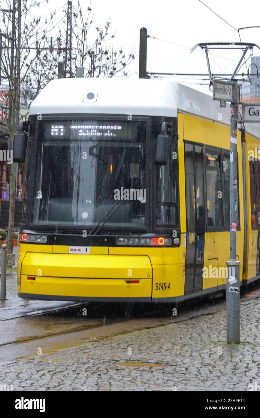 Straßenbahn der Berliner Verkehrsbetriebe BVG im Bereich der ...