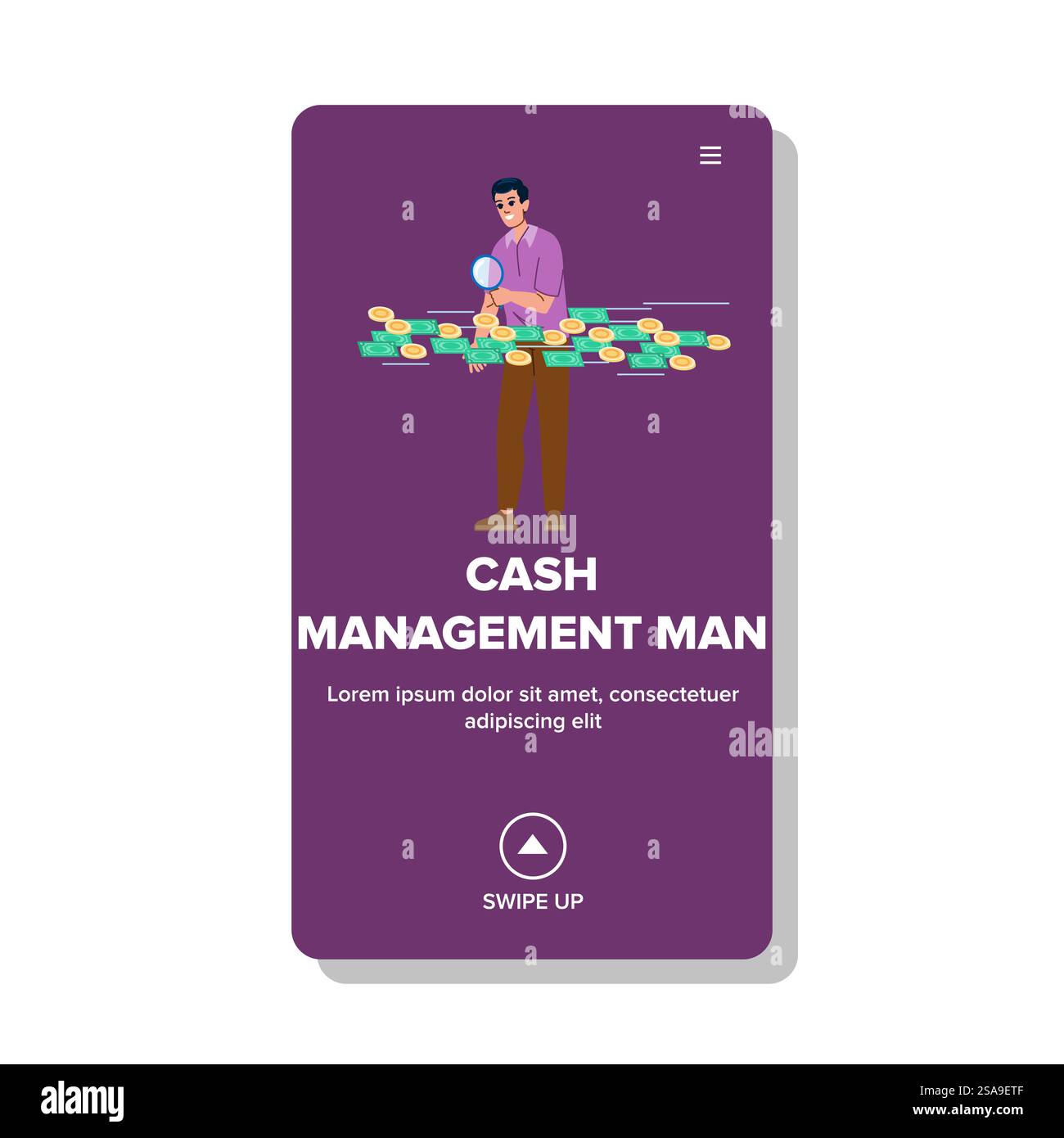 Income cash management man vector banking assets hi-res stock ...