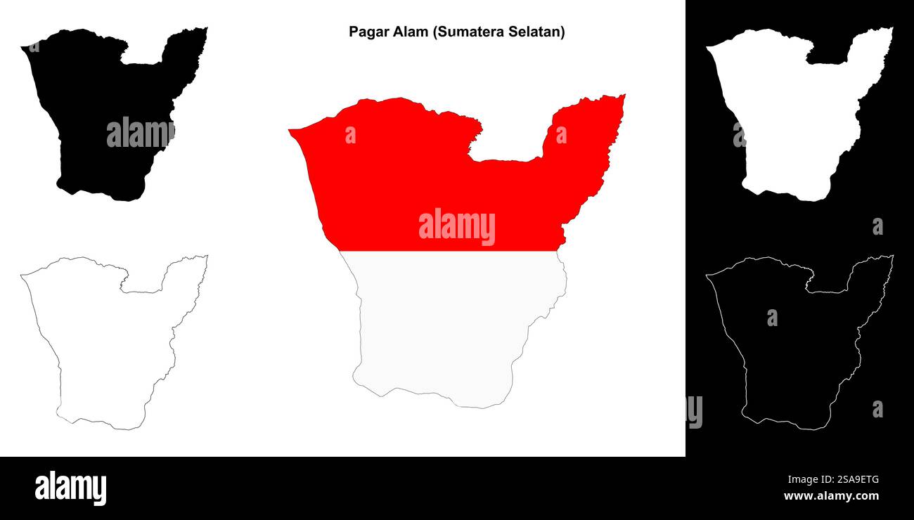 Pagar alam outline map hi-res stock photography and images - Alamy