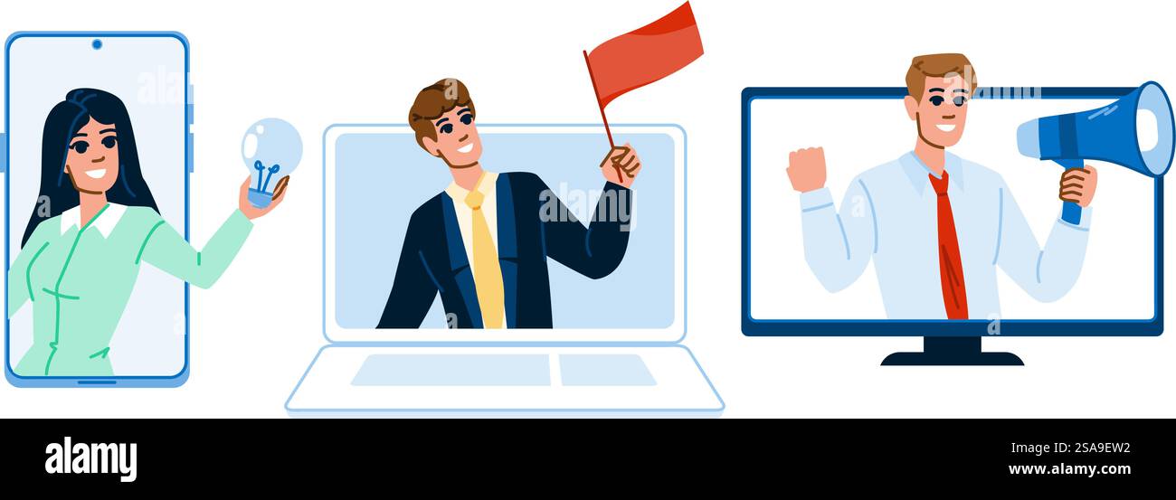 brand online presence vector. metadata profile, card information, impact web brand online ...