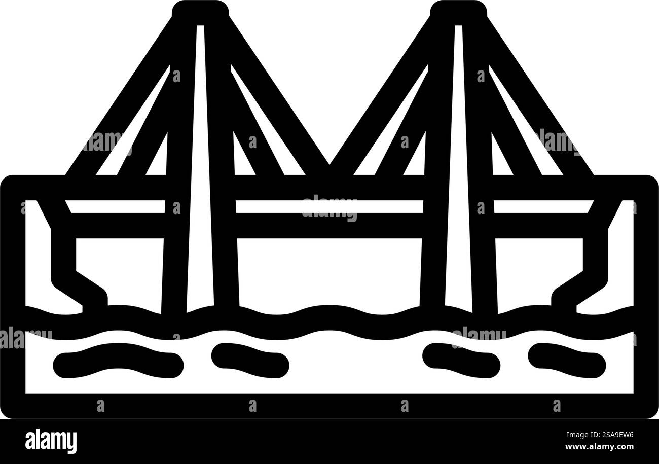 cable-stayed bridge line icon vector. cable-stayed bridge sign ...