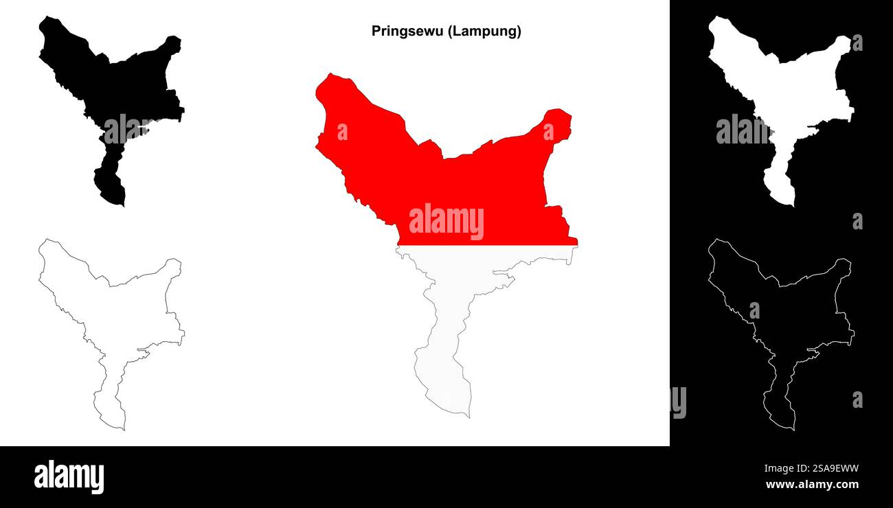 Pringsewu map vector hi-res stock photography and images - Alamy