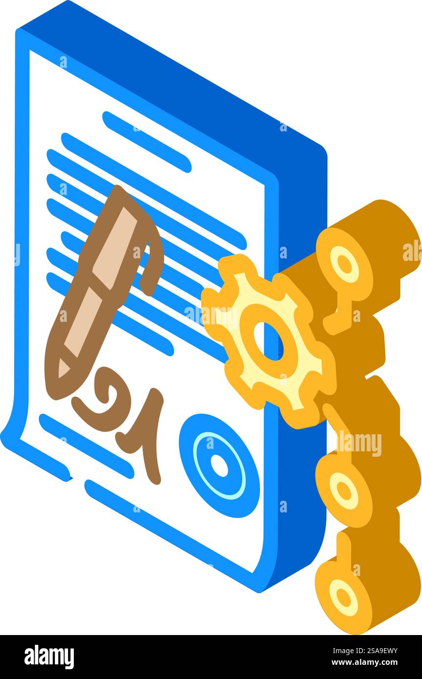 contract management business process isometric icon vector. contract management business process ...