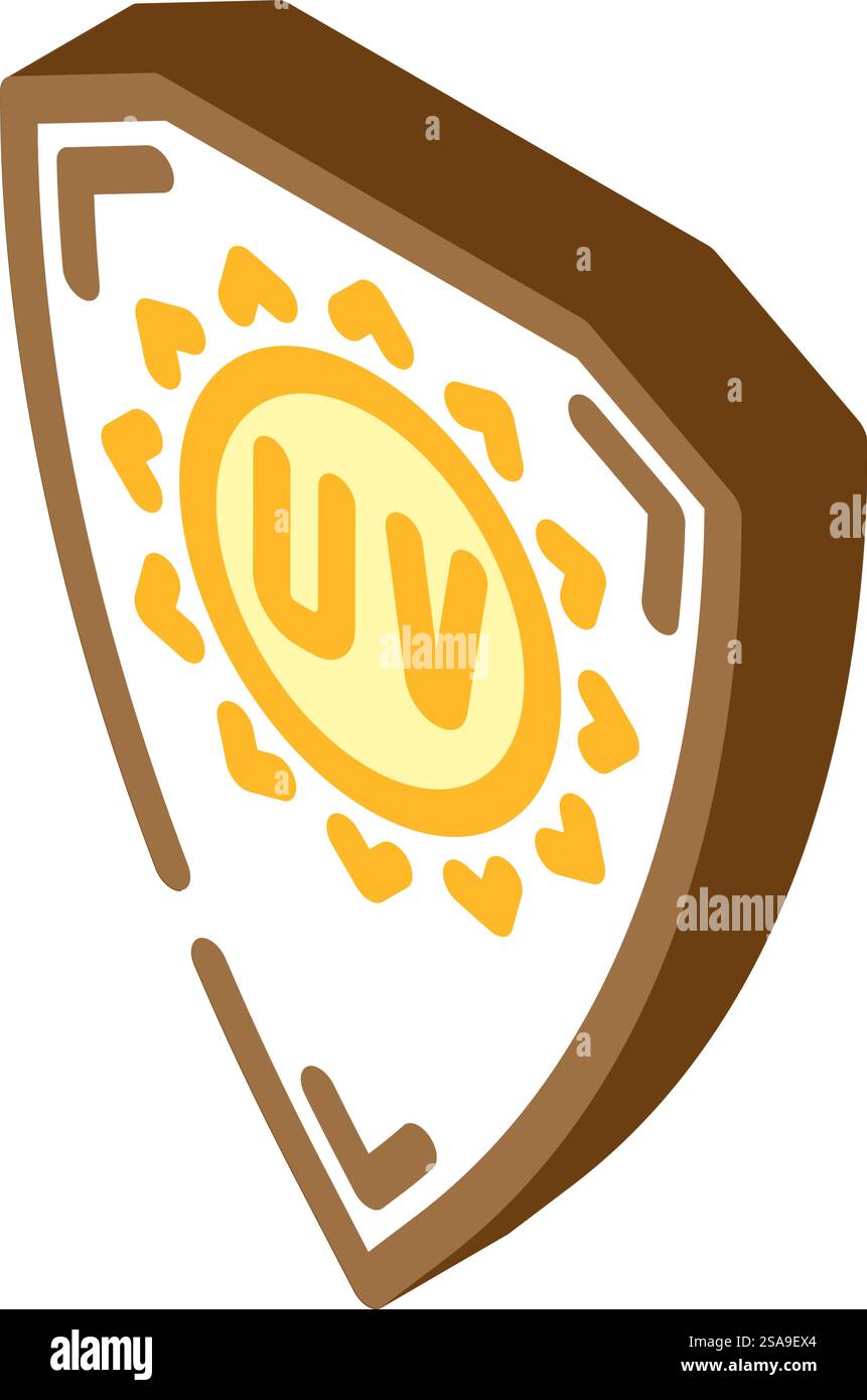 uv protection product label warning isometric icon vector. uv ...