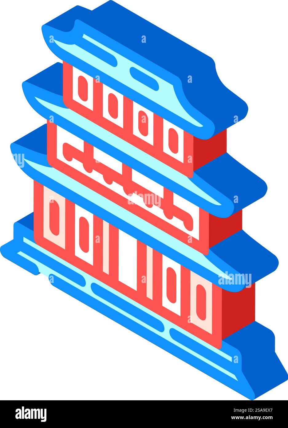 buddhist temple buddhism isometric icon vector. buddhist temple buddhism sign. isolated symbol ...