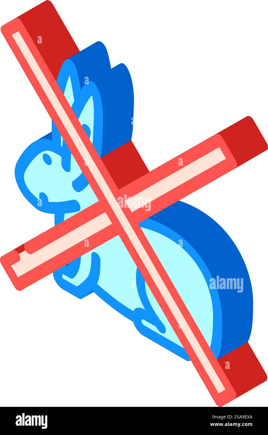 not tested on animals product label warning isometric icon vector. not ...