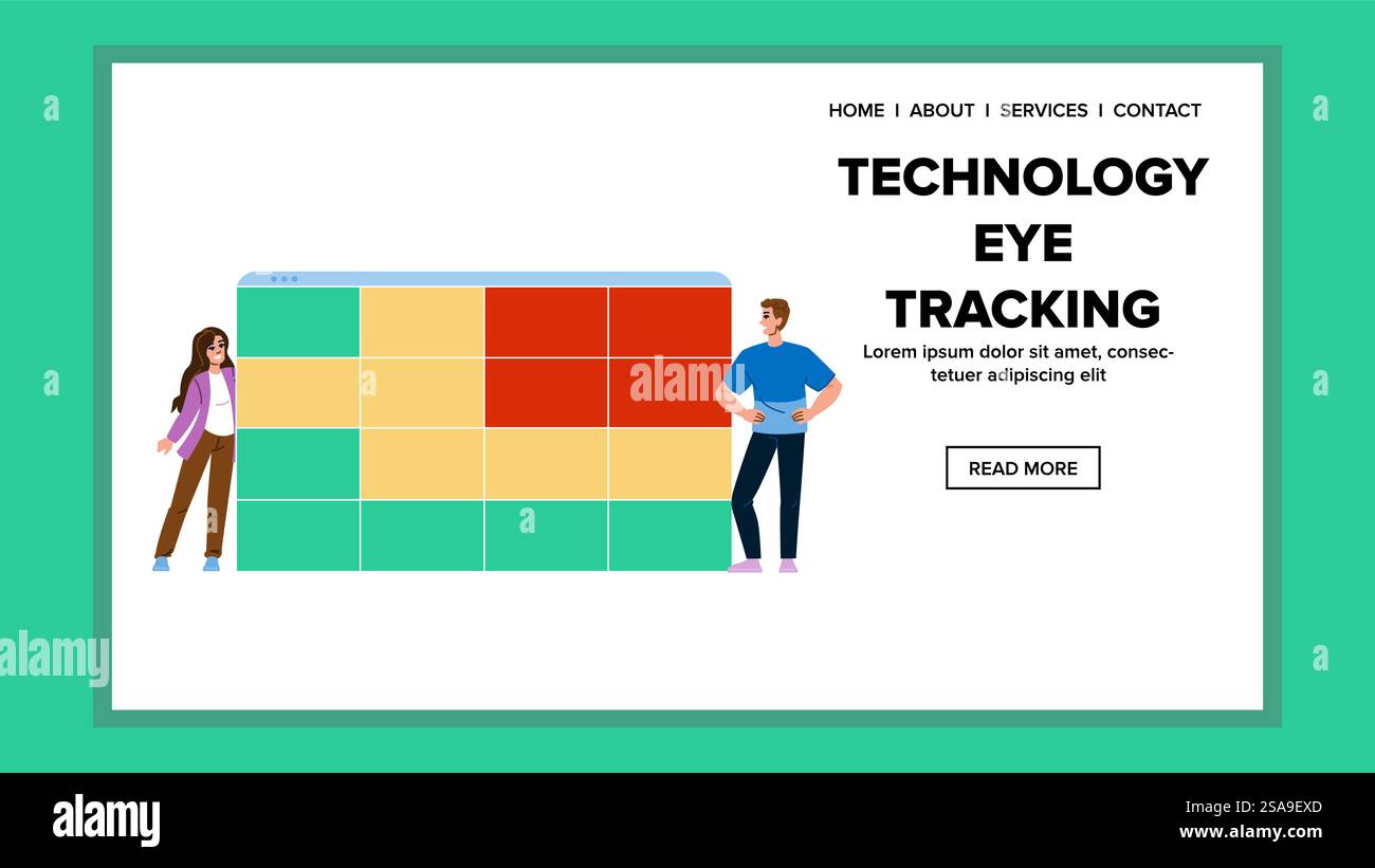 research technology eye tracking vector. analysis gaze, movement screen ...