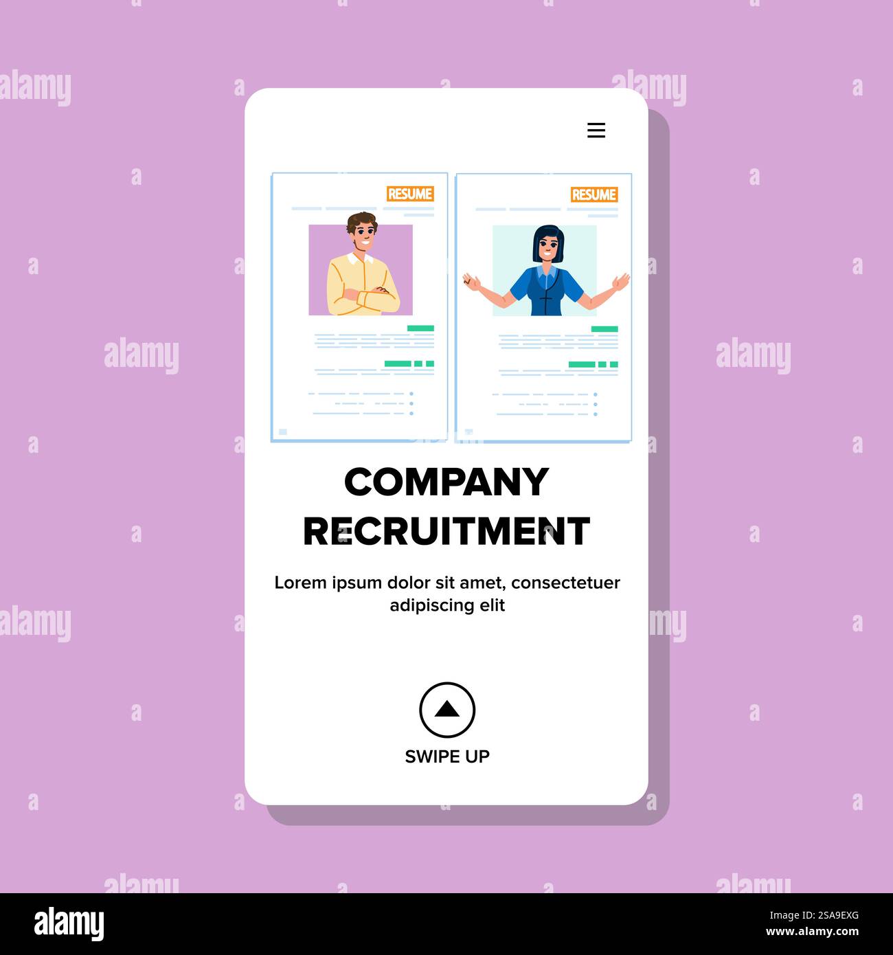 resume company recruitment vector. interview position, candidate skills ...