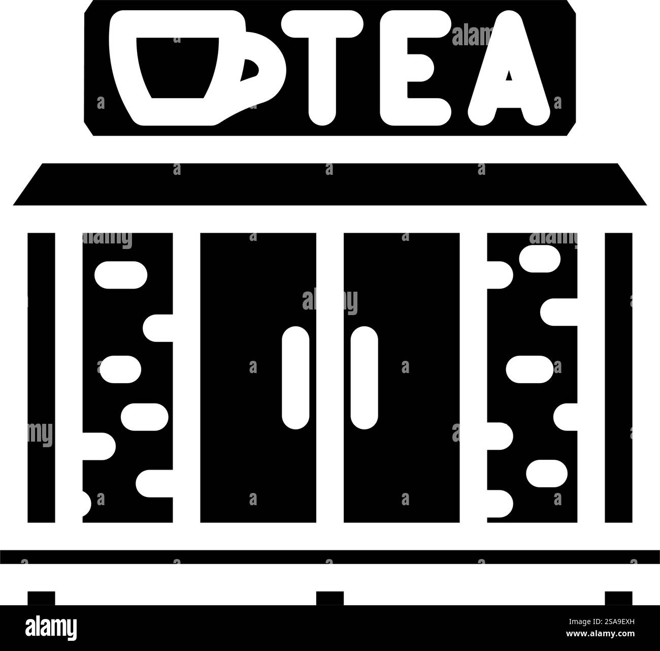 tea house street cafe glyph icon vector. tea house street cafe sign ...