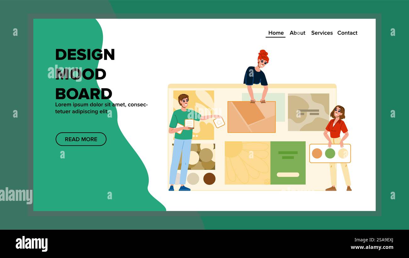 texture design mood board vector. layout typography, images concept ...