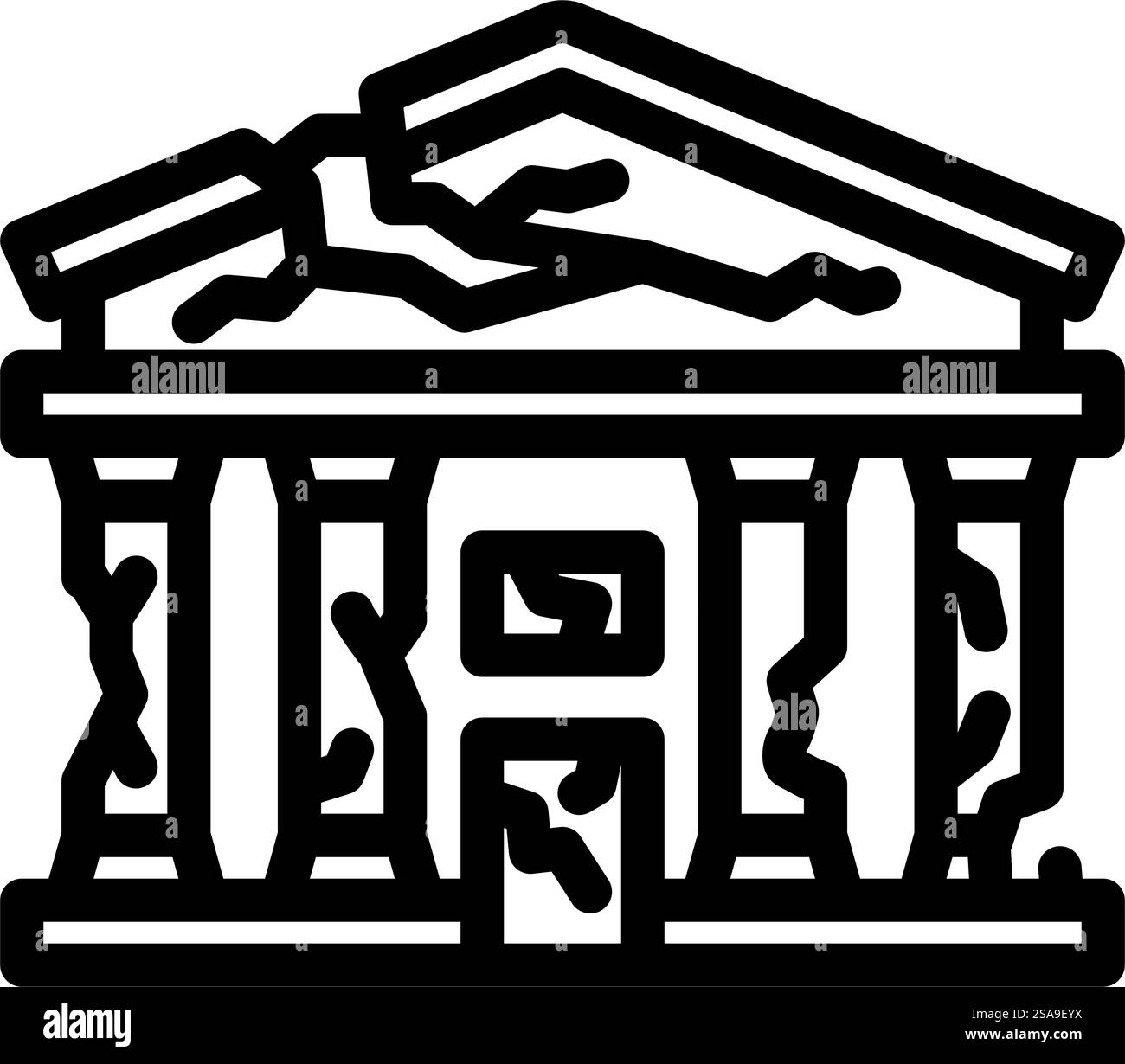 public bank building line icon vector. public bank building sign ...