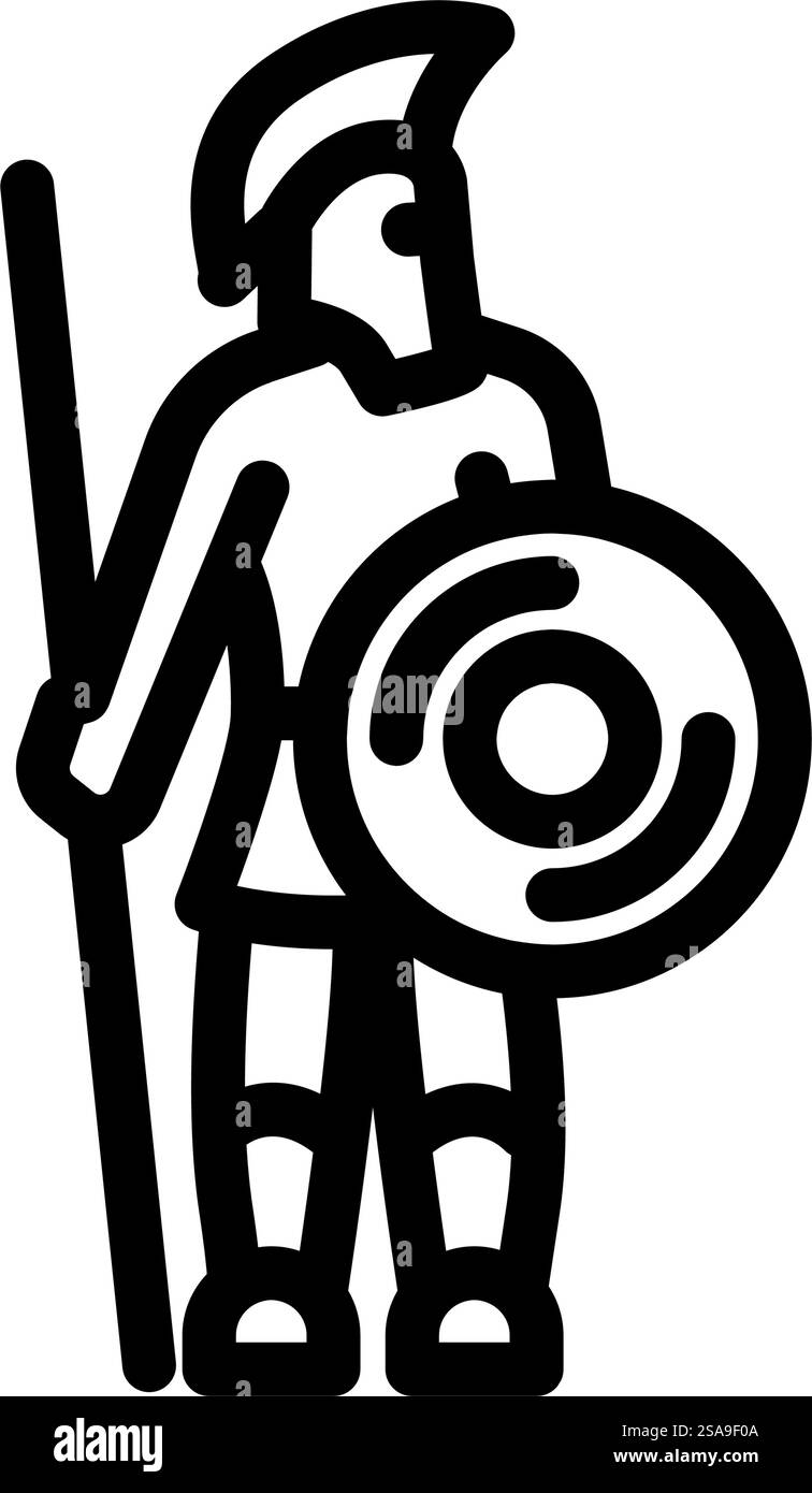 warior ancient soldier line icon vector. warior ancient soldier sign ...