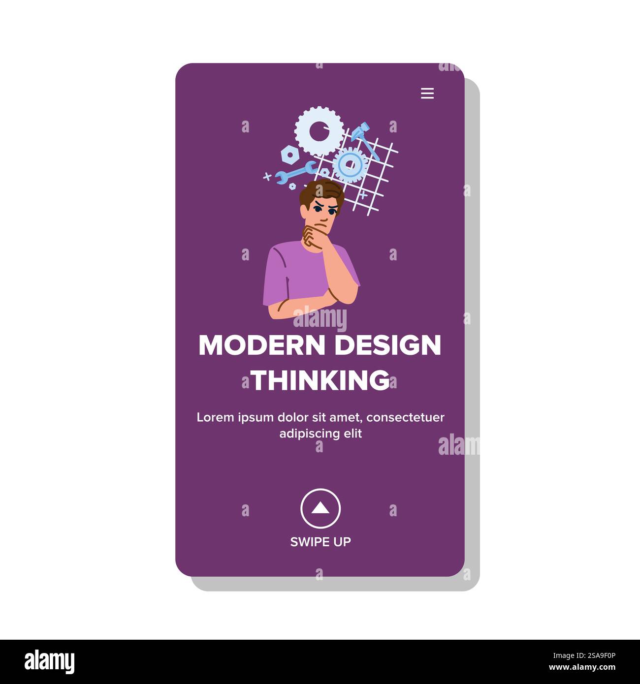 user modern design thinking vector. centric ideation, prototyping ...