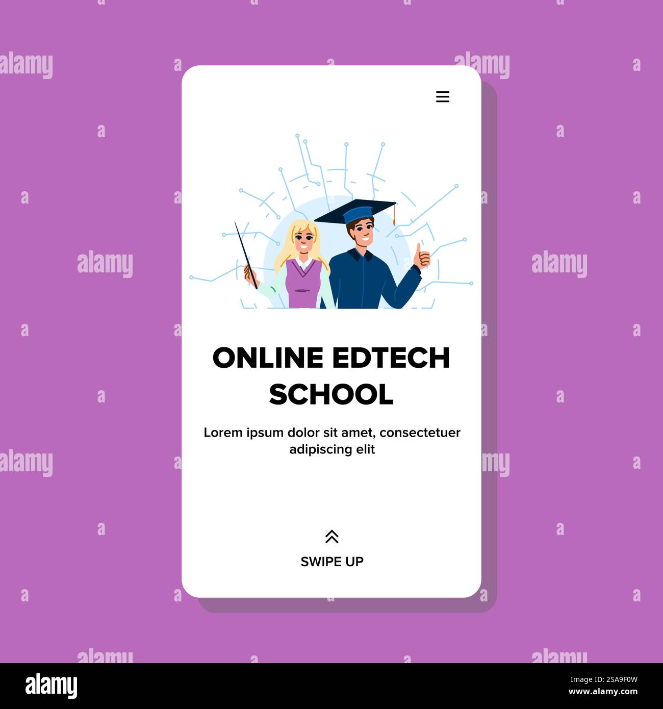 education online edtech school vector. learning virtual, classroom ...