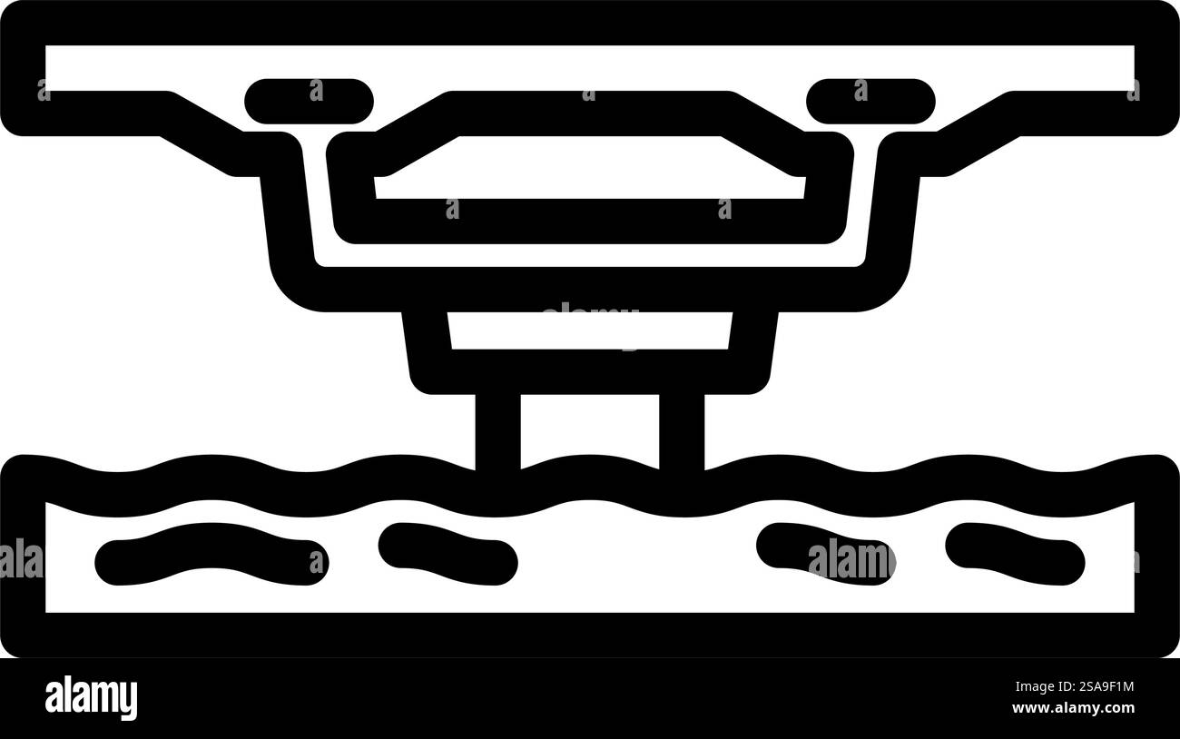 box girder bridge line icon vector. box girder bridge sign. isolated ...