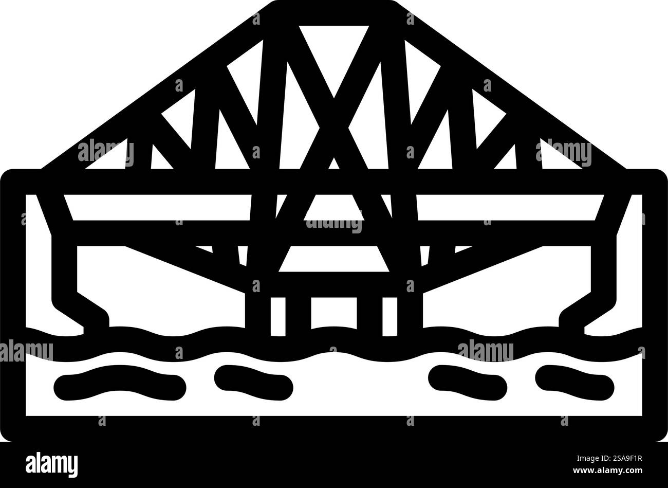 cantilever bridge line icon vector. cantilever bridge sign. isolated ...