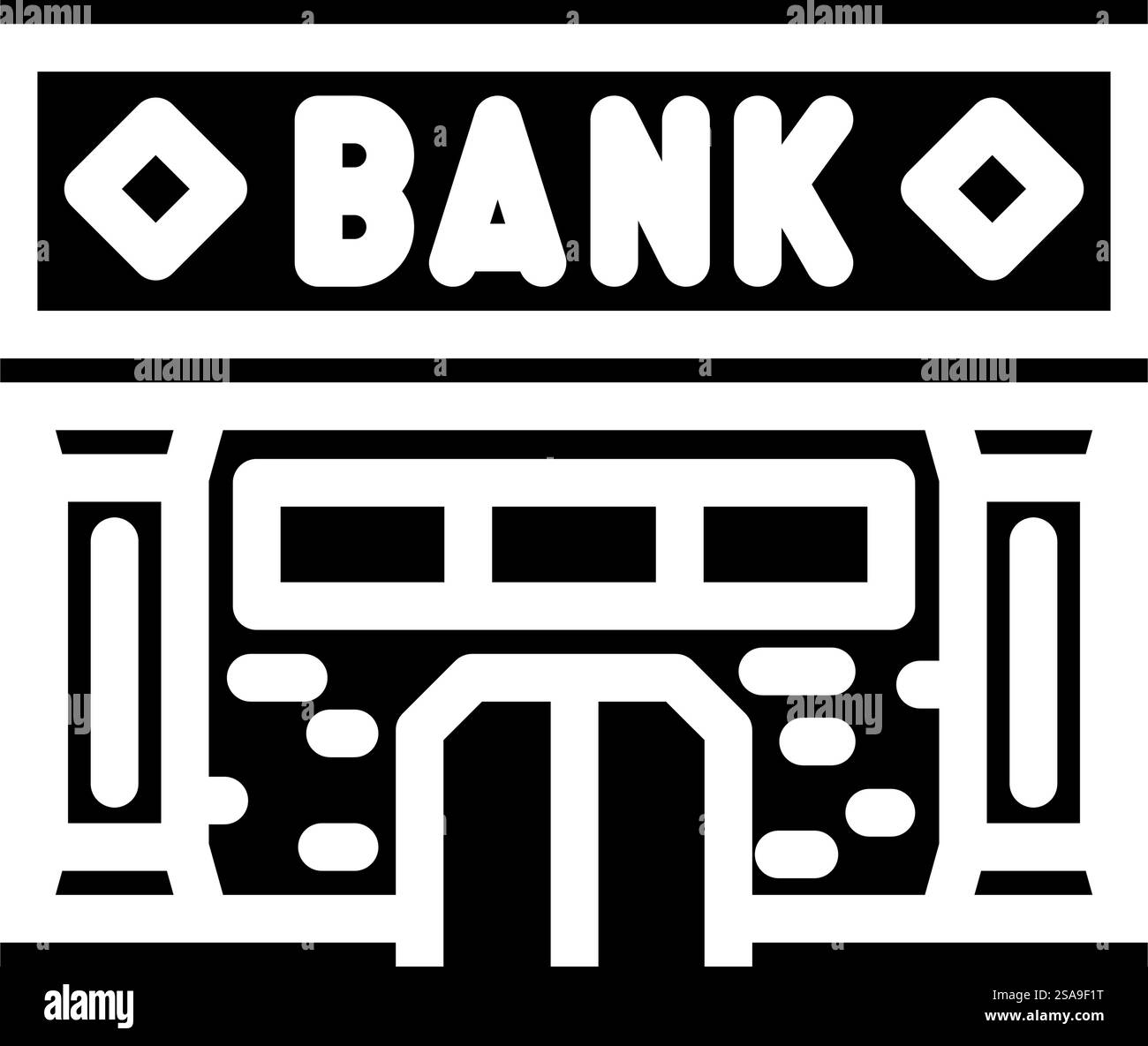 credit bank building glyph icon vector. credit bank building sign ...