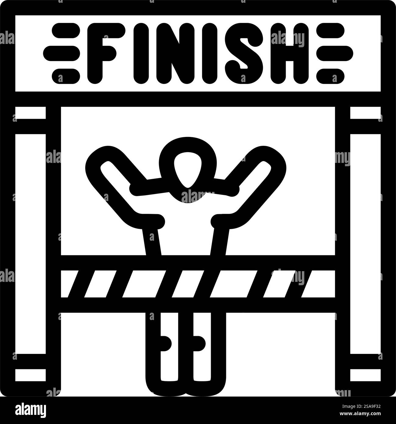 marathon finish line progress line icon vector. marathon finish line ...