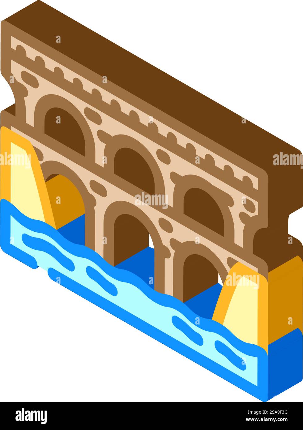 aqueduct bridge isometric icon vector. aqueduct bridge sign. isolated ...
