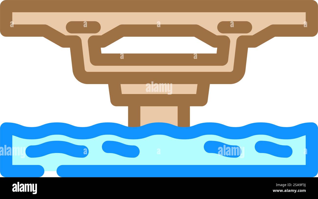 box girder bridge color icon vector. box girder bridge sign. isolated ...