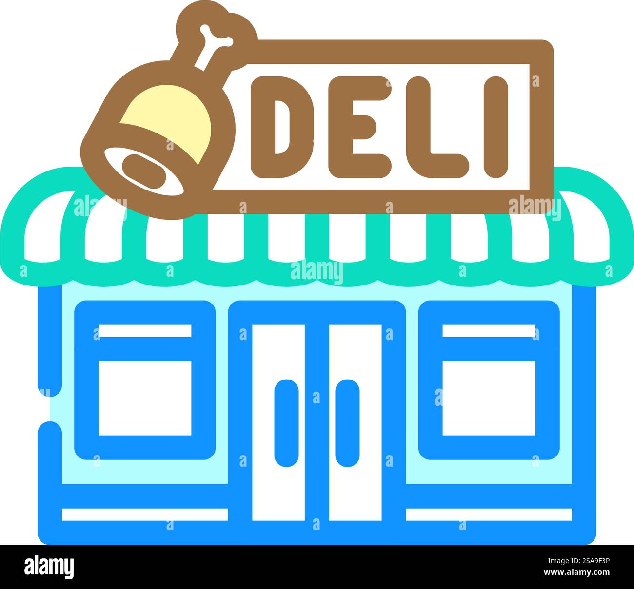 deli street cafe color icon vector. deli street cafe sign. isolated ...