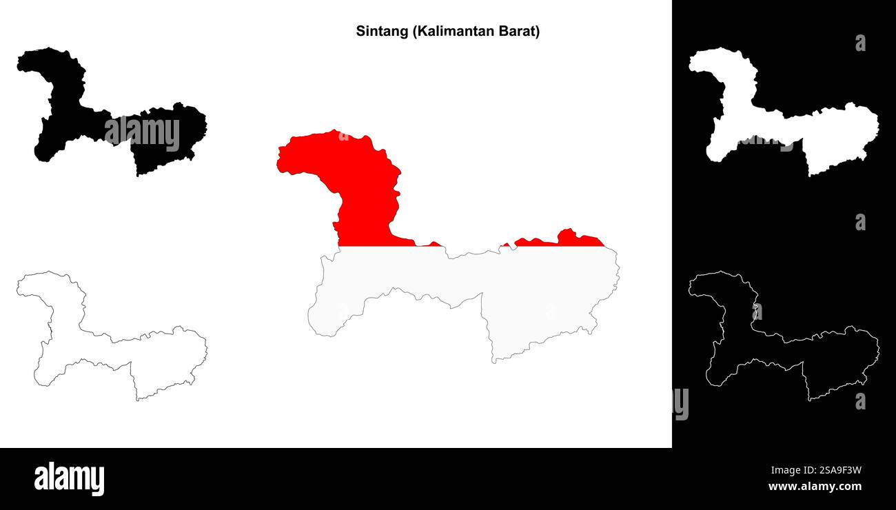 Sintang blank outline map set Stock Vector Image & Art - Alamy
