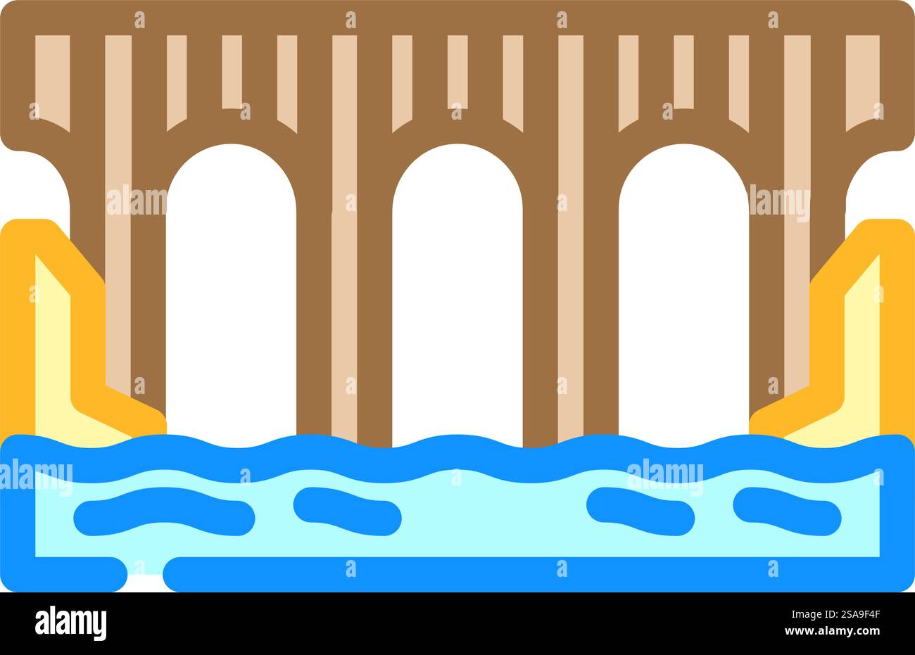 viaduct bridge color icon vector. viaduct bridge sign. isolated symbol ...