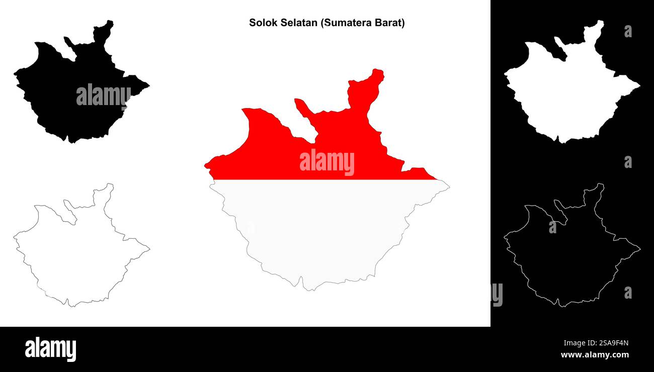 Solok selatan outline map hi-res stock photography and images - Alamy