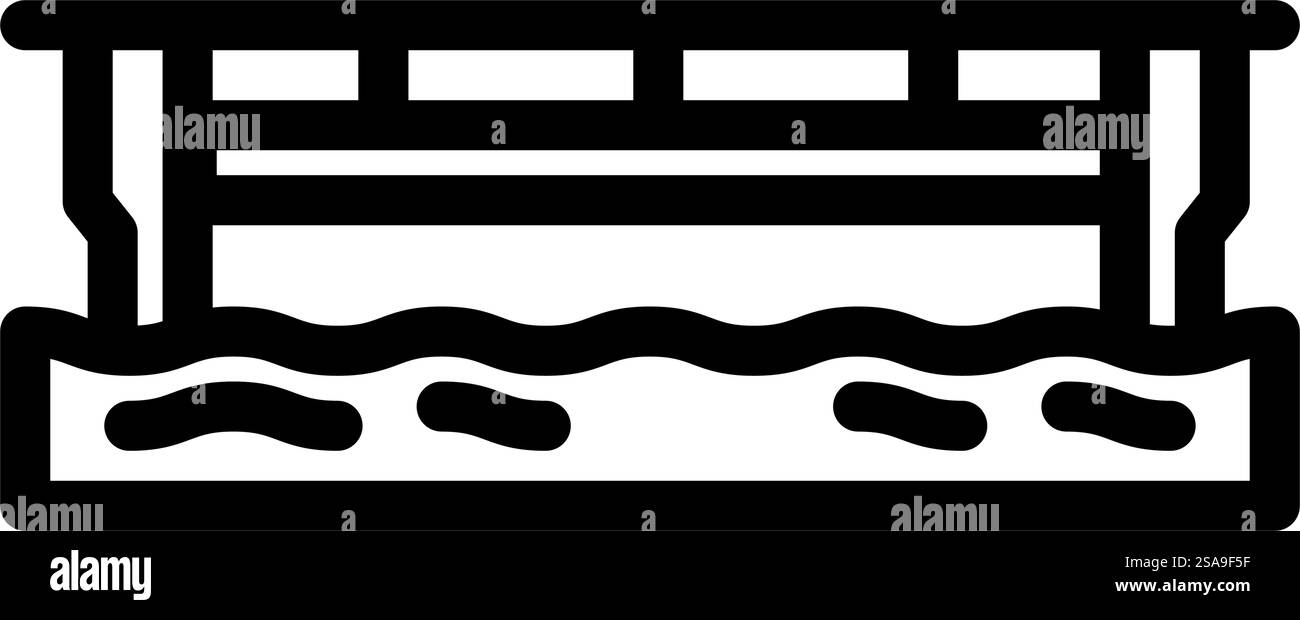 plate girder bridge line icon vector. plate girder bridge sign ...
