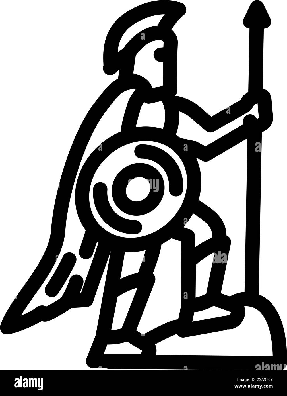 warior sparta line icon vector. warior sparta sign. isolated contour ...