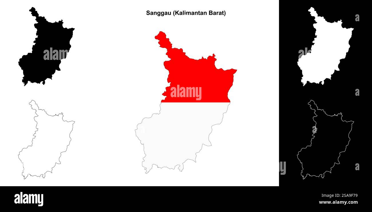 Sanggau blank outline map set Stock Vector Image & Art - Alamy