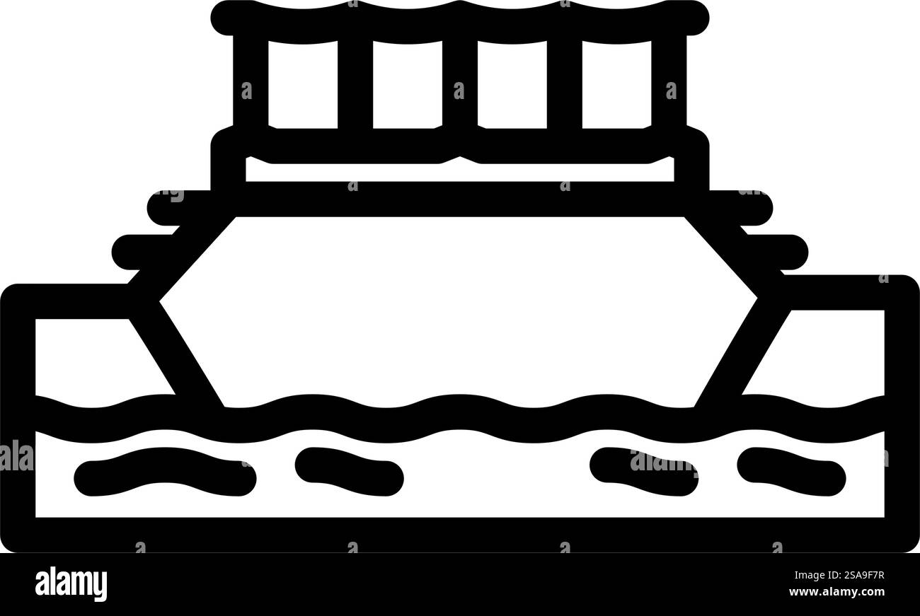 footbridge bridge line icon vector. footbridge bridge sign. isolated ...