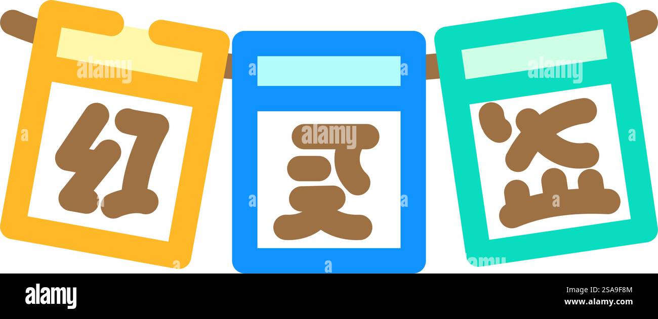 prayer flags buddhism color icon vector. prayer flags buddhism sign ...