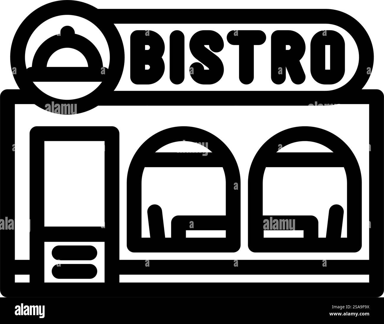 bistro street cafe line icon vector. bistro street cafe sign. isolated ...