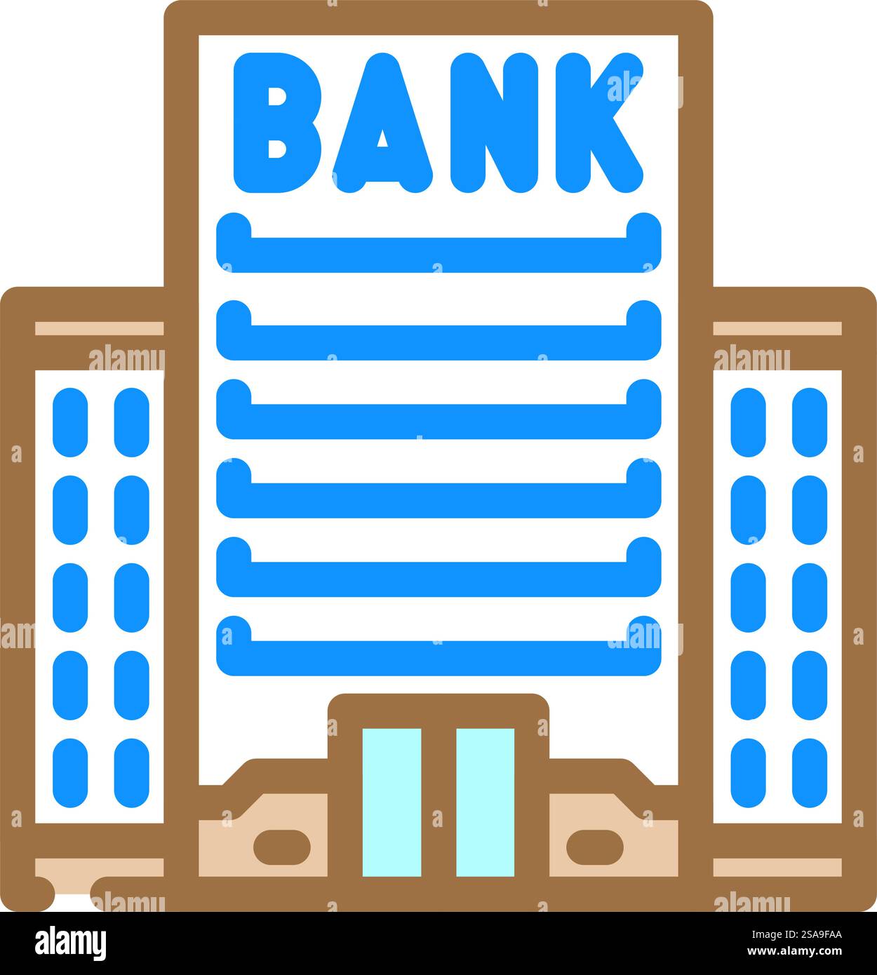 urban bank building color icon vector. urban bank building sign ...