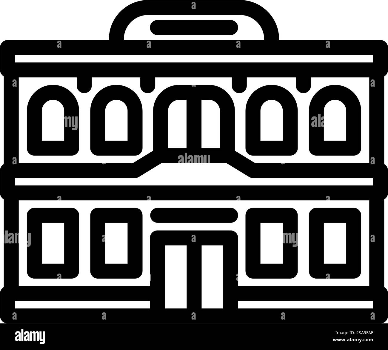 business bank building line icon vector. business bank building sign ...