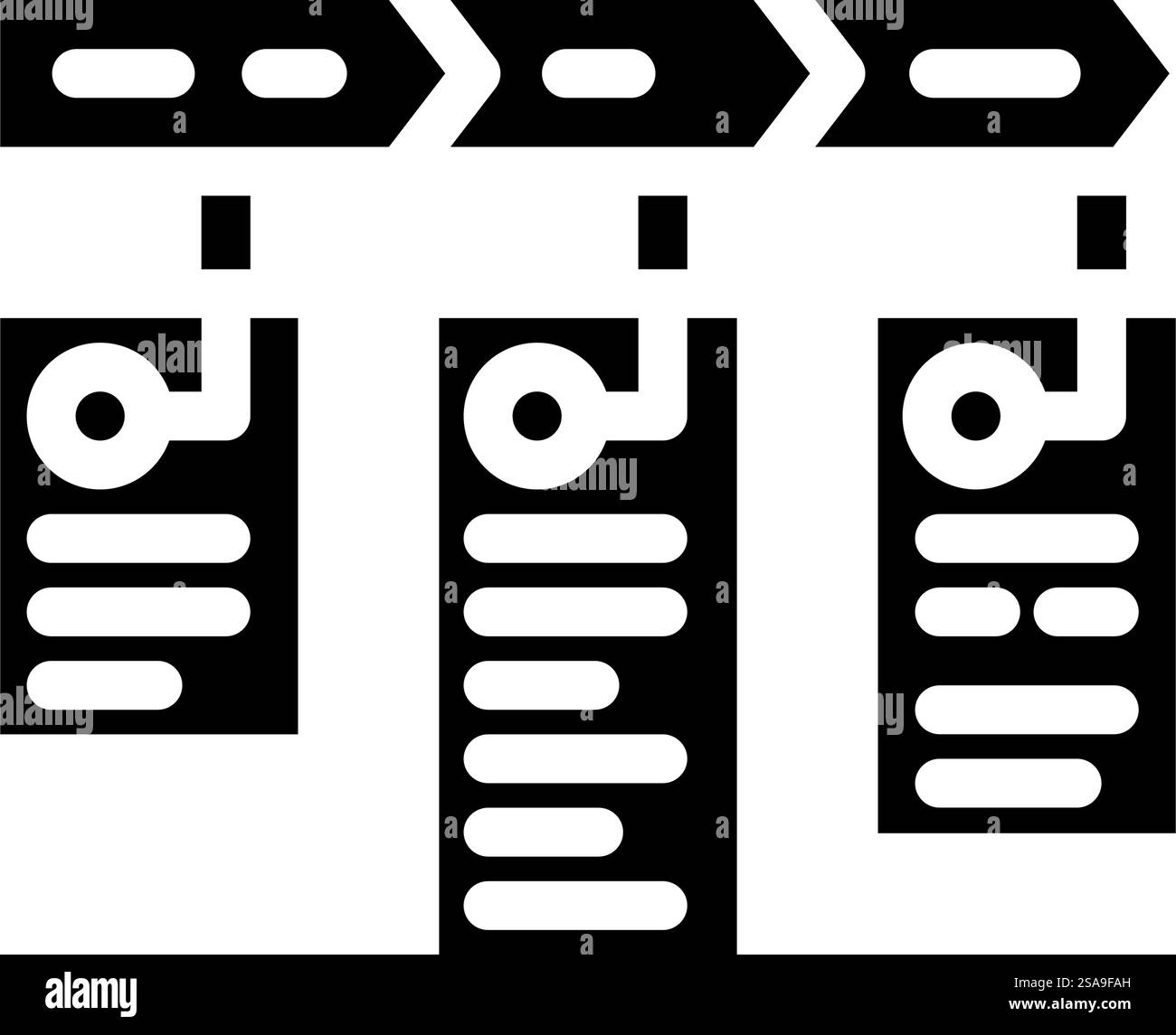 service delivery business process glyph icon vector. service delivery ...