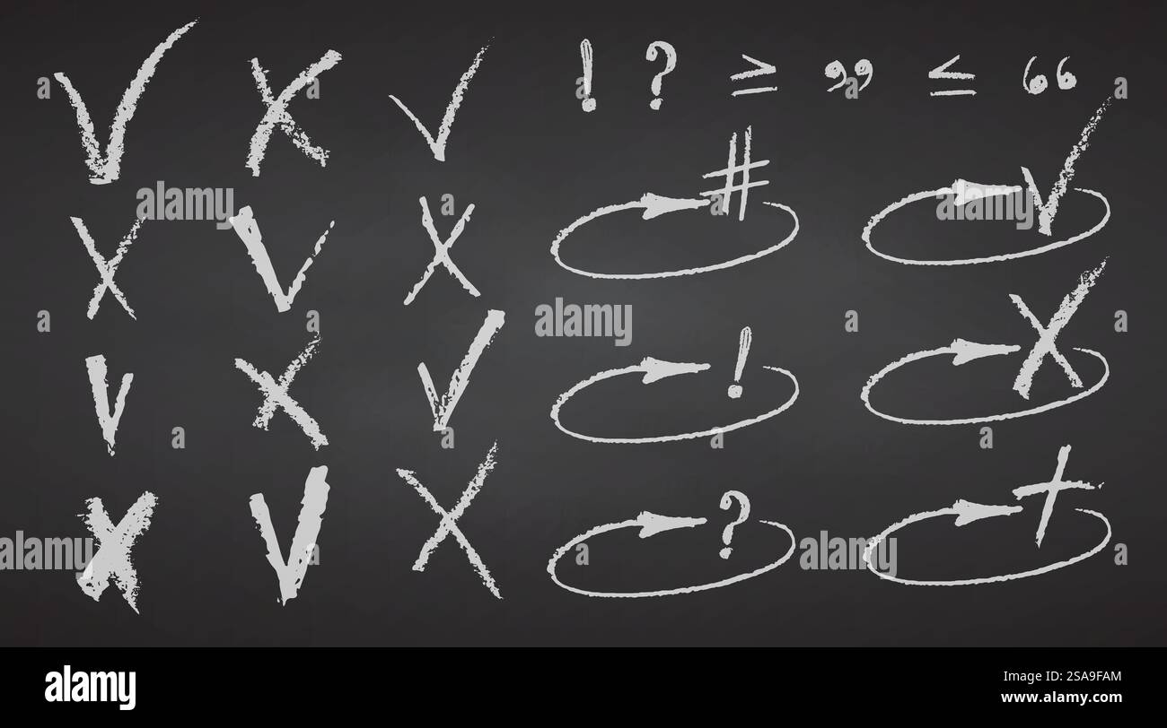 Charcoal pencil hand drawing check box with mark v x plus shapes White ...