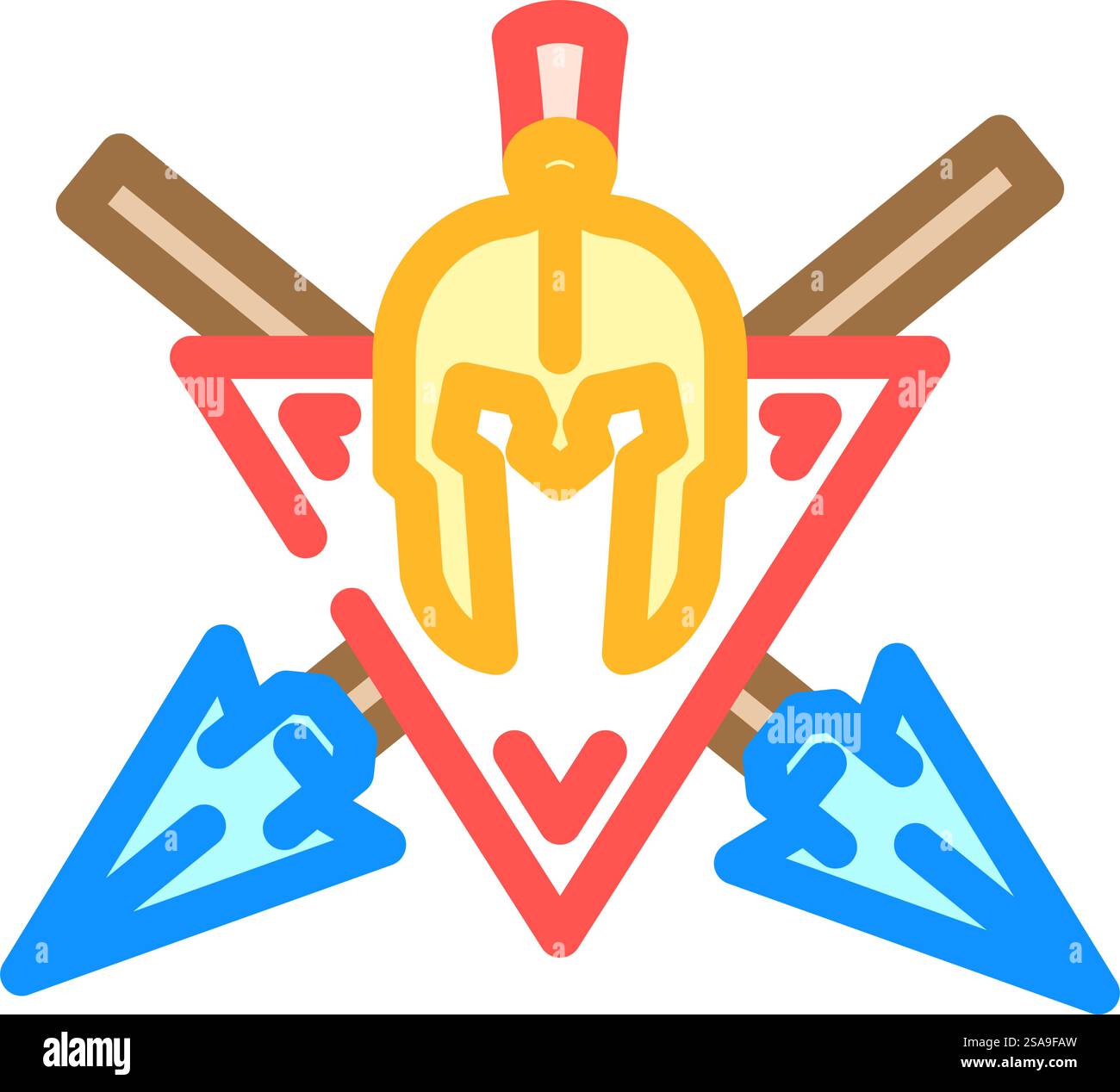 badge ancient soldier color icon vector. badge ancient soldier sign ...