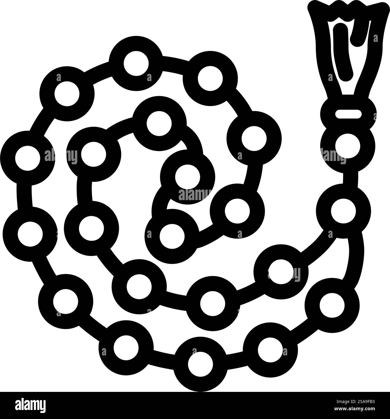 prayer beads mala buddhism line icon vector. prayer beads mala buddhism ...