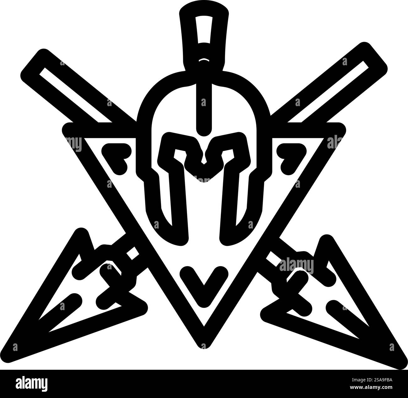 badge ancient soldier line icon vector. badge ancient soldier sign ...